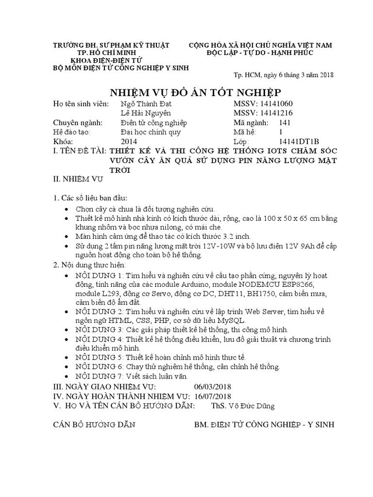 Thiết kế và thi công hệ thống IoTs chăm sóc vườn cây ăn quả sử dụng pin ...
