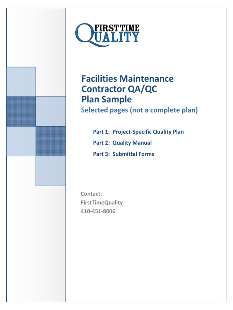 Maintenance Quality Plan | PDF | Quality Assurance | Specification ...