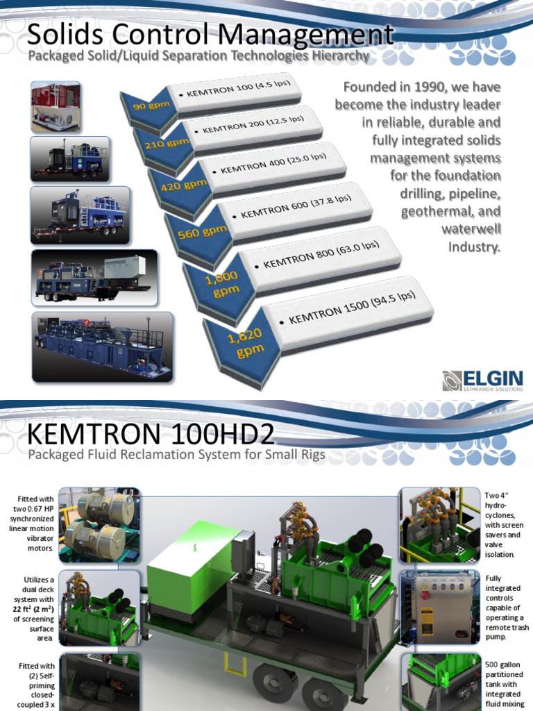 ELGIN Solids Control Management | Download Free PDF | Pump | Drilling Rig