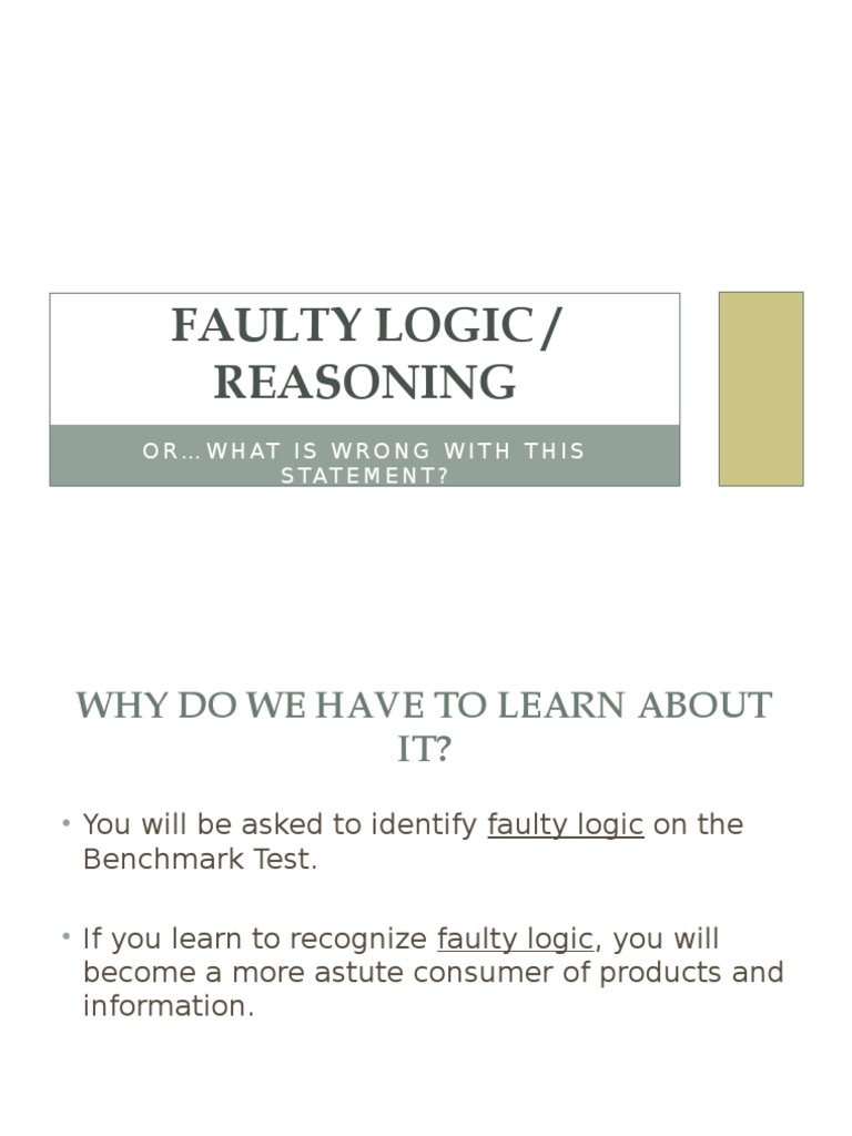 Faulty Logic Student | PDF | Causality | Argument