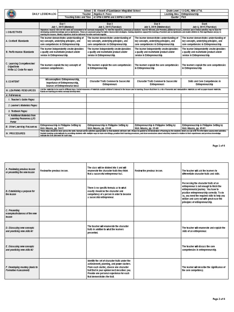 Entrep | PDF | Curriculum | Entrepreneurship