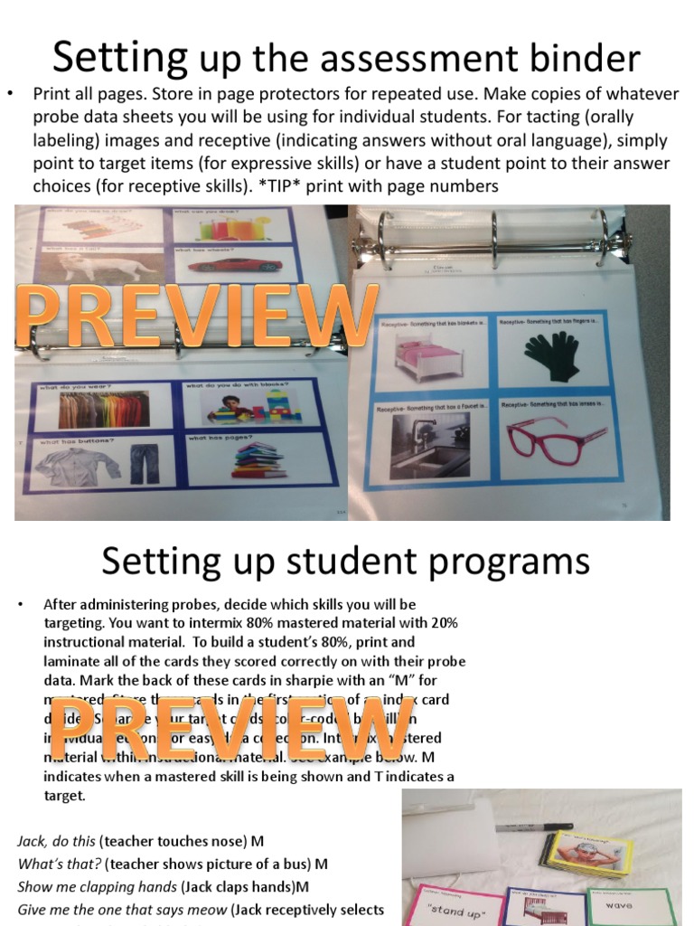 Up The Assessment Binder: Setting | PDF