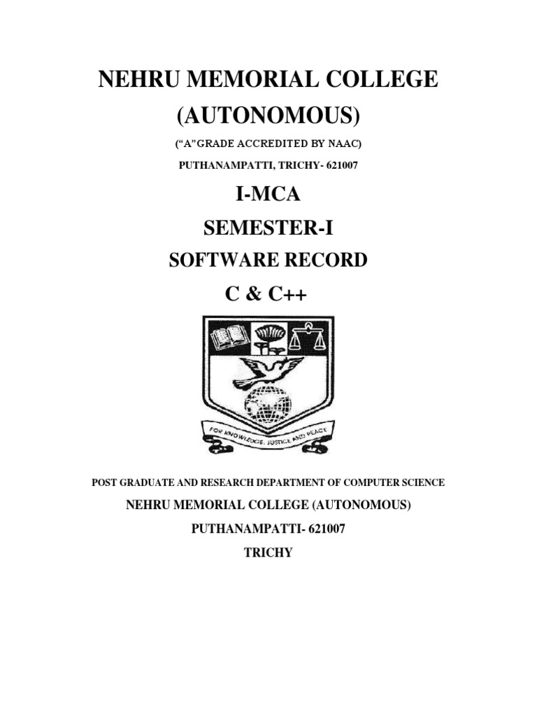 MCA Semester I Software Records | PDF