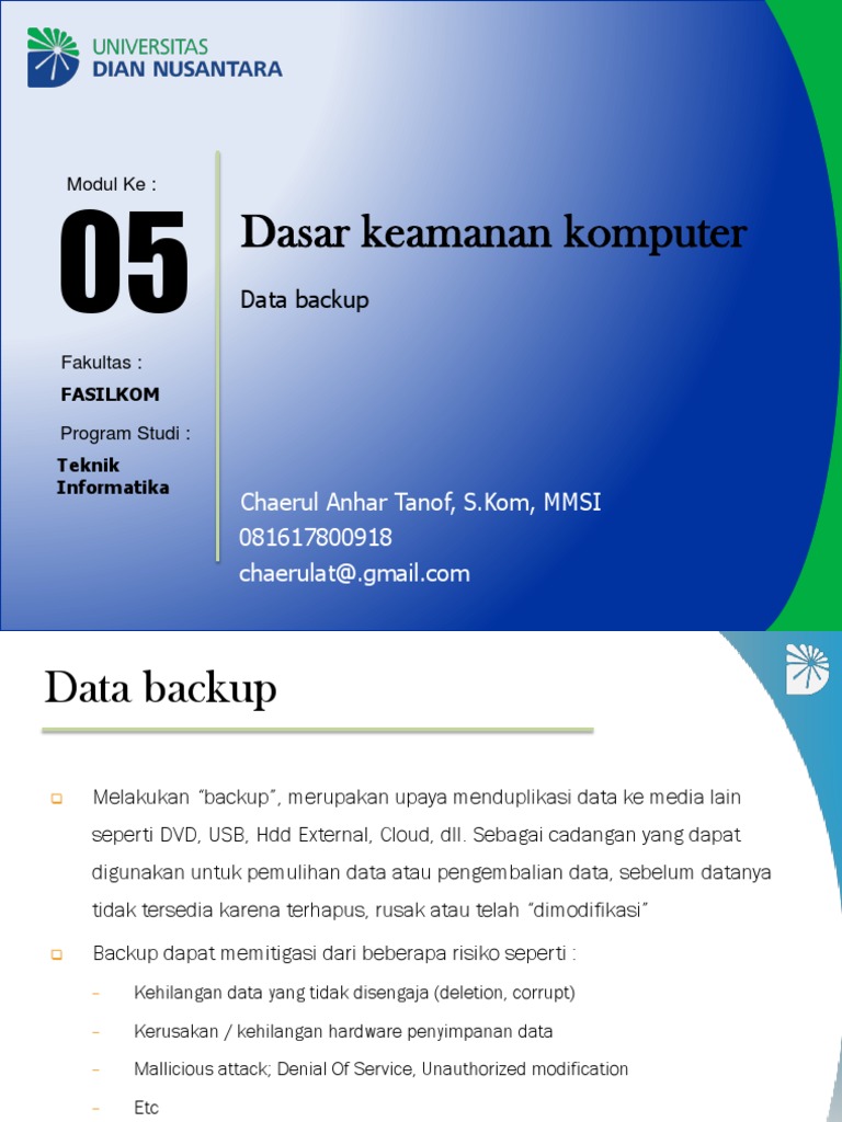 Data Backup Penting dan Strategi Cadangannya | PDF