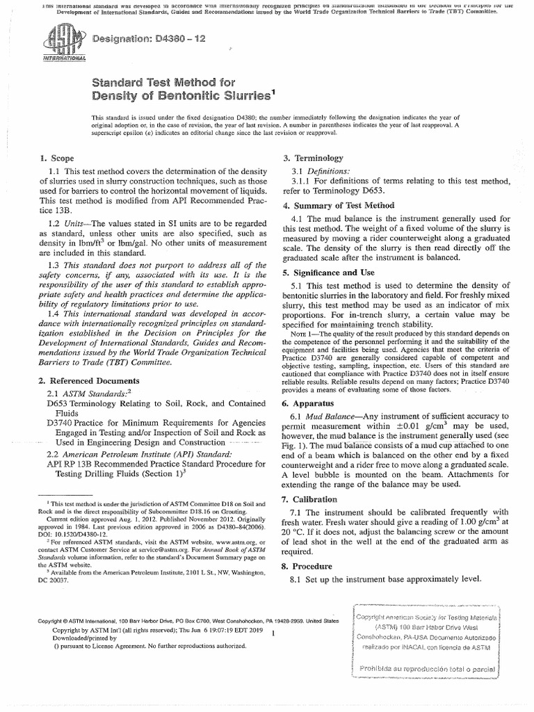 Astm D4380-12 PDF | PDF