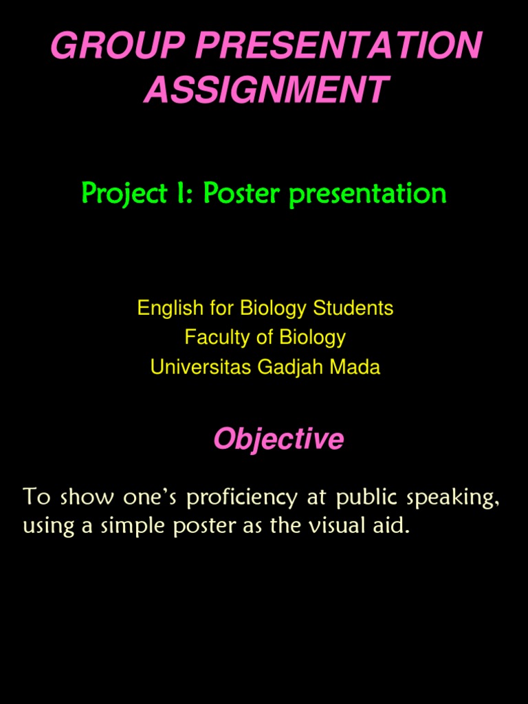 Group Presentation Assignment: Project I: Poster Presentation | PDF ...