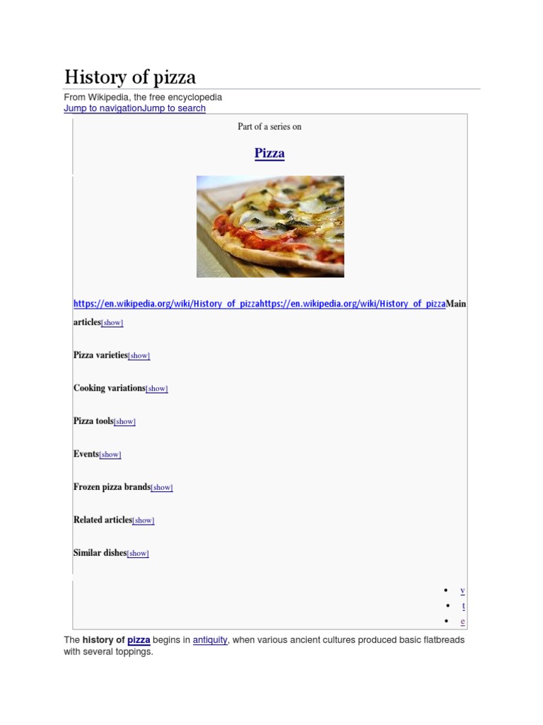 History of Pizza | PDF | Pizza | Western Cuisine
