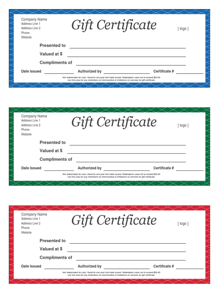 A Thoughtful Gift: Terms and Conditions of a Generic Gift Certificate | PDF
