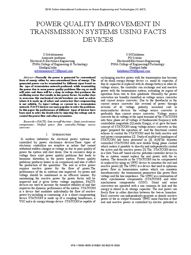 Power Quality Improvement | PDF | Electric Power | Ac Power
