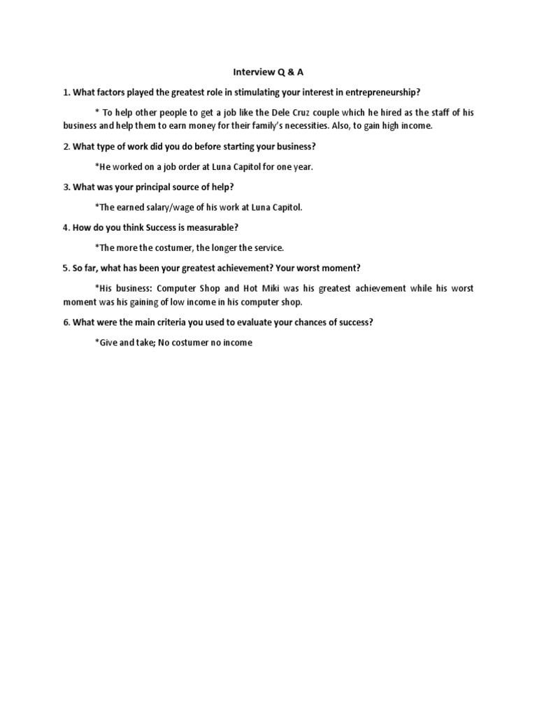 Interview Q & A | PDF