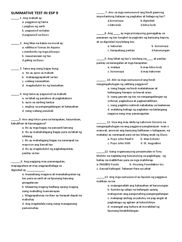 Summativ Esp | PDF