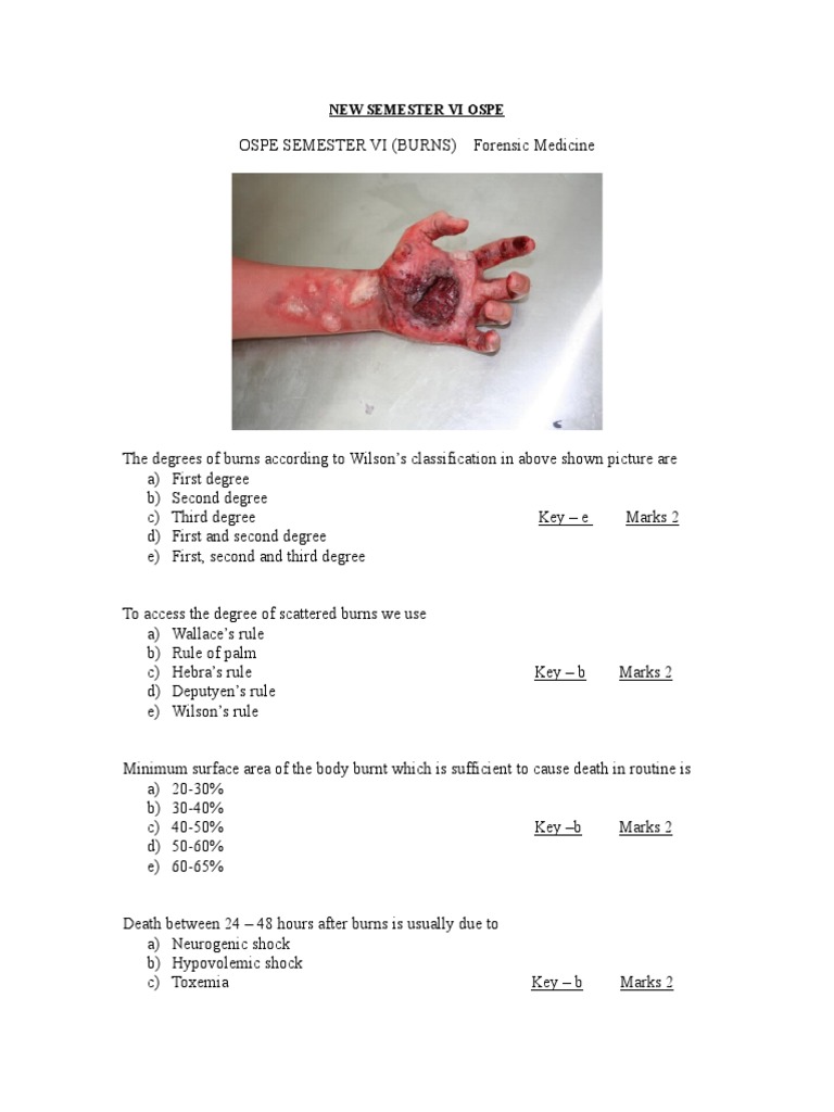 Forensic Osce Part III With Answers | PDF | Concussion | Injury