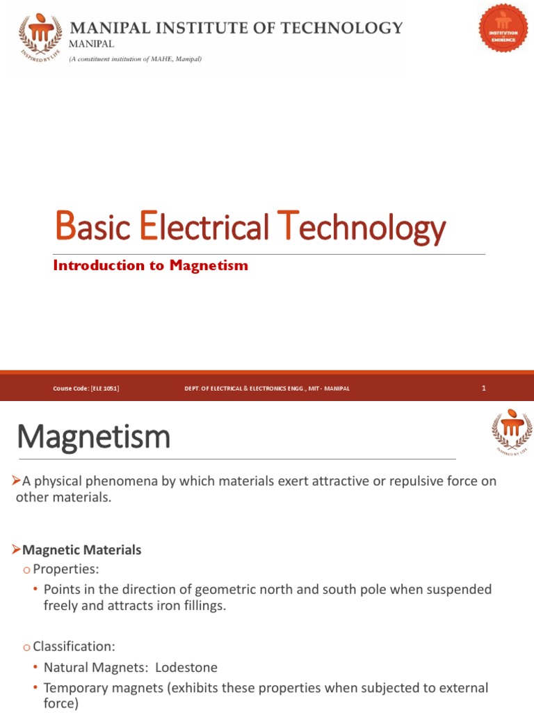 L09 - Introduction To Magnetism | PDF | Magnetic Field | Magnetism