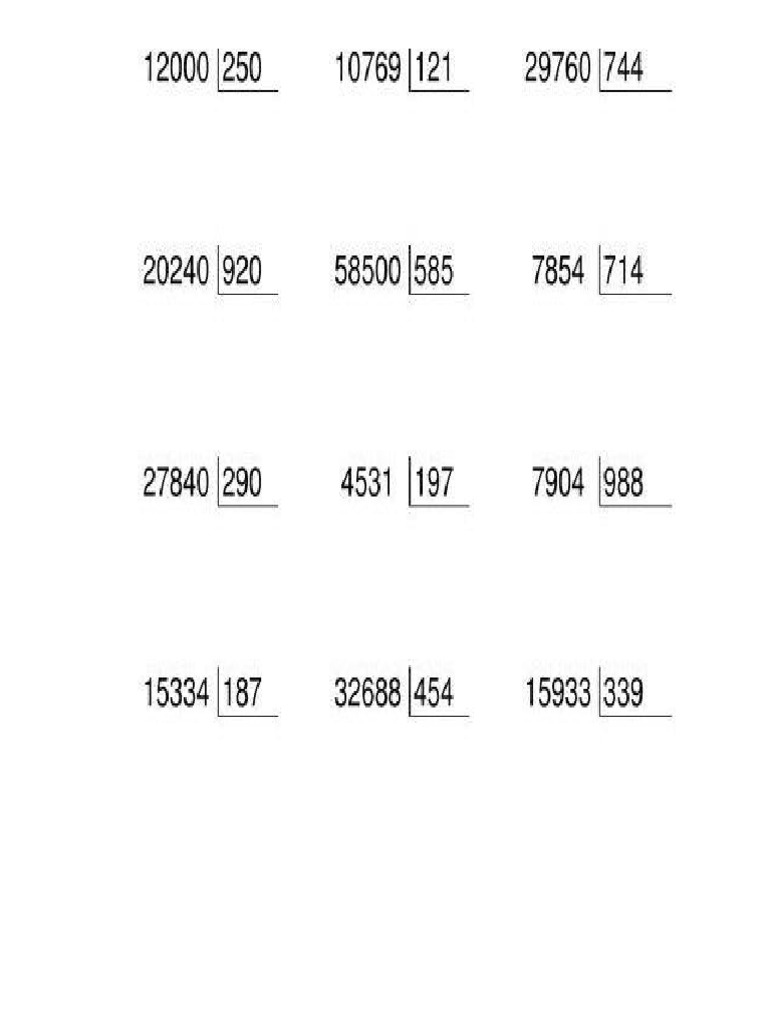 Divisiones de Tres Cifras 3 Cifras | PDF