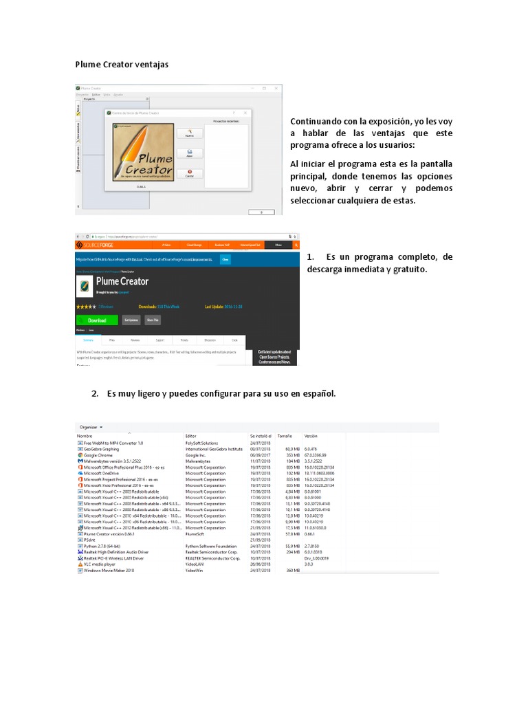 Plume Creator Ventajas | PDF | Informática | Informática y tecnología ...