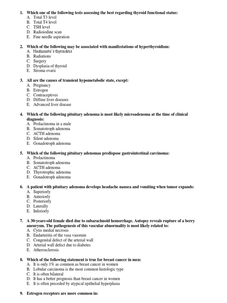 Pathology Test LUMHS | PDF | Carcinoma | Adenoma