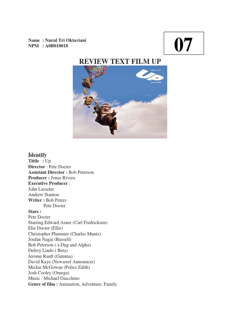 Review Film Up | PDF | Pixar