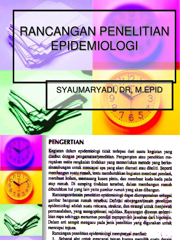 Rancangan Penelitian Epidemiologi: Syaumaryadi, DR, M.Epid | PDF
