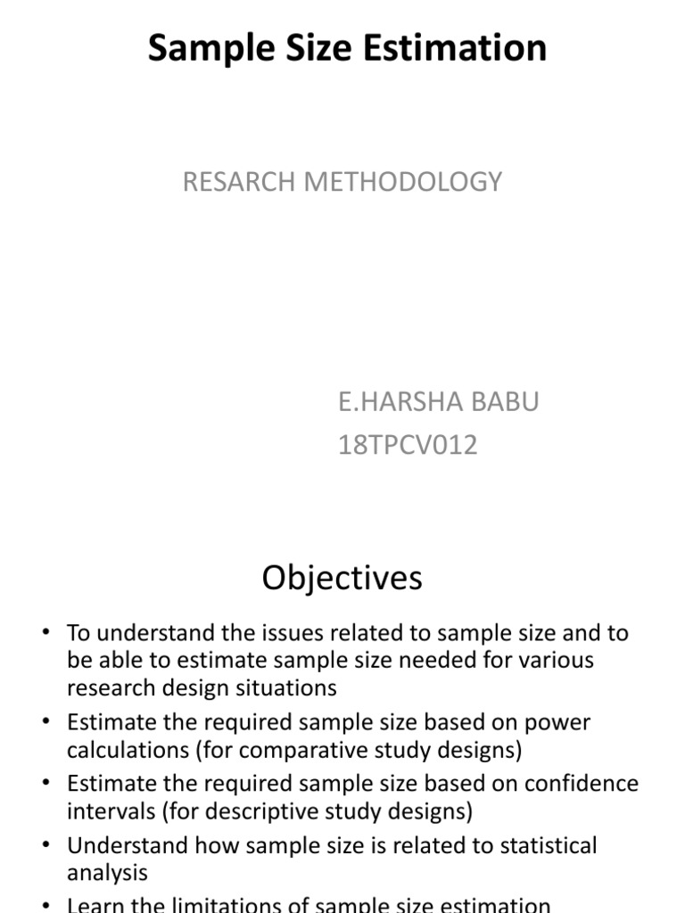 Sample Size Estimation | PDF | Sample Size Determination | Effect Size