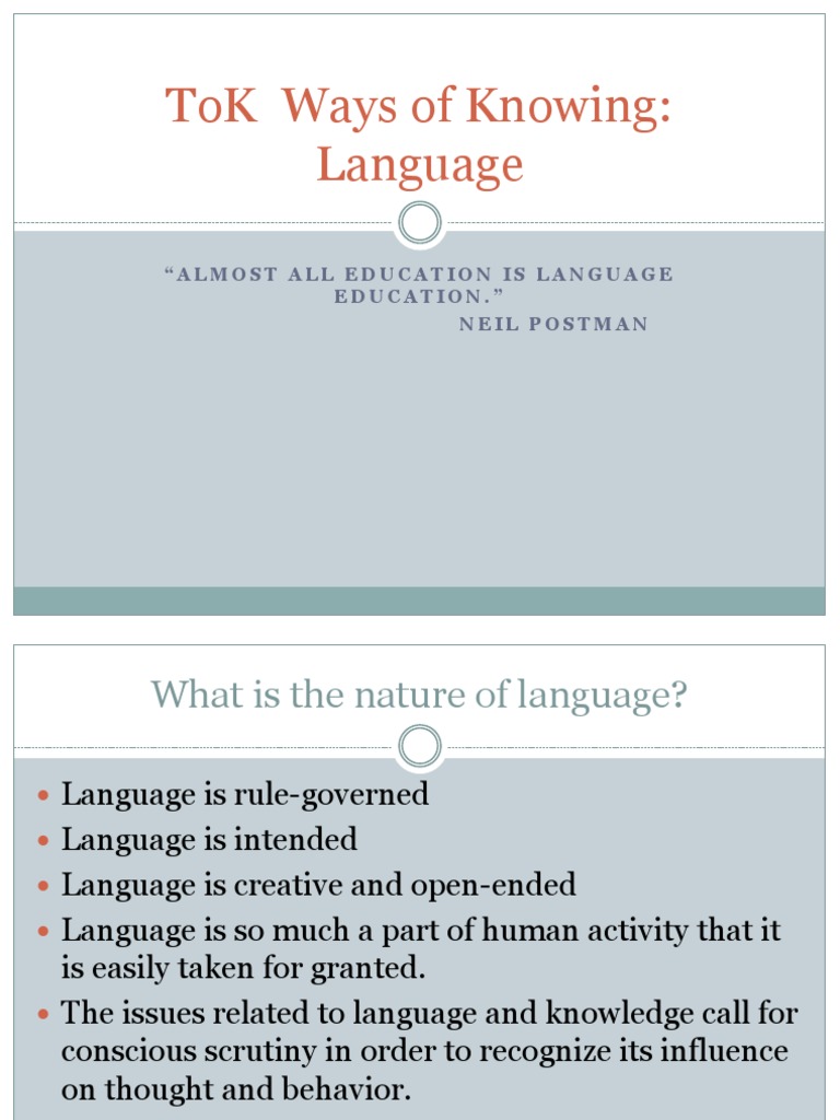 Ways of Knowing Language PDF | PDF | Ambiguity | Definition