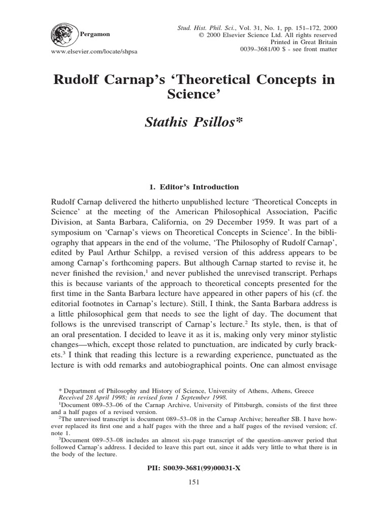 86 Carnap (SHPS) PDF | PDF | Theory | Western Philosophy