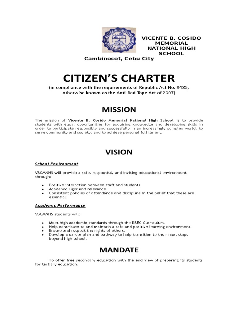 Citizen's Charter | Download Free PDF | Behavior Modification | Learning