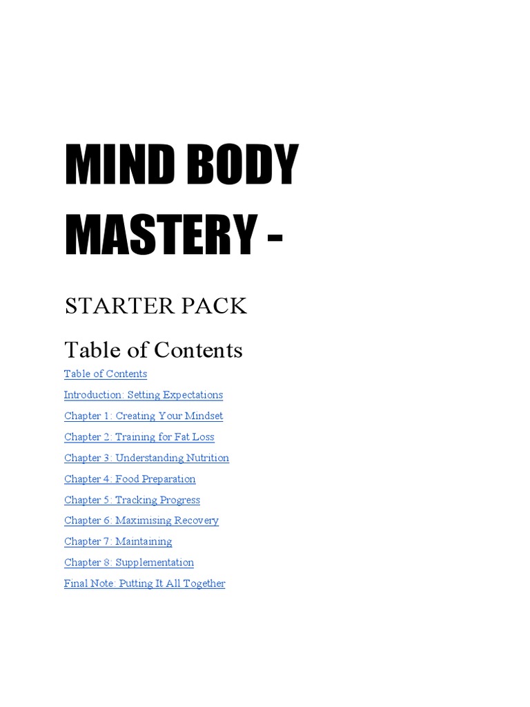Mind Body Mastery Starter Pack: A Comprehensive Guide to Developing a ...