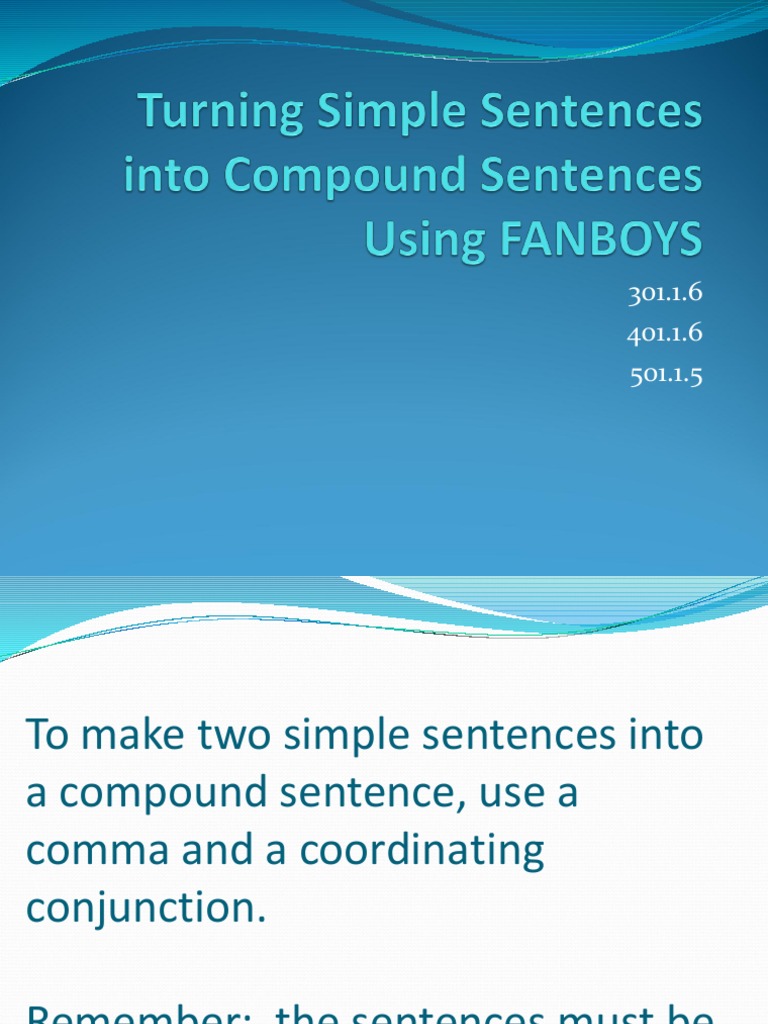 Fanboys Powerpoint | PDF | Syntax | Onomastics