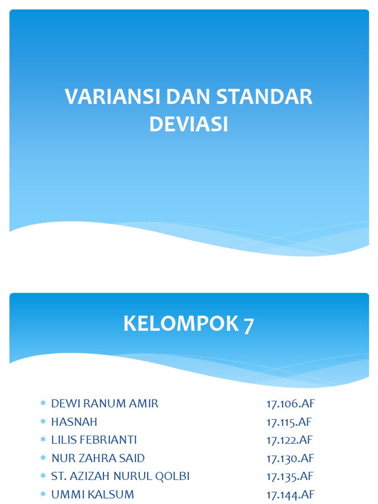 Variansi dan Standar Deviasi Data Statistik | PDF