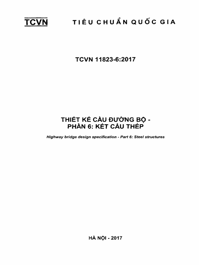 TCVN 11823-6-2017 Thiết Kế Cầu Đường Bộ - Phần 6 - Kết Cấu Thép | PDF