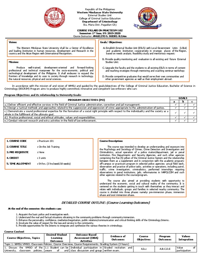 Practicum 101 Syllabus | Download Free PDF | Crime & Violence | Crime Thriller