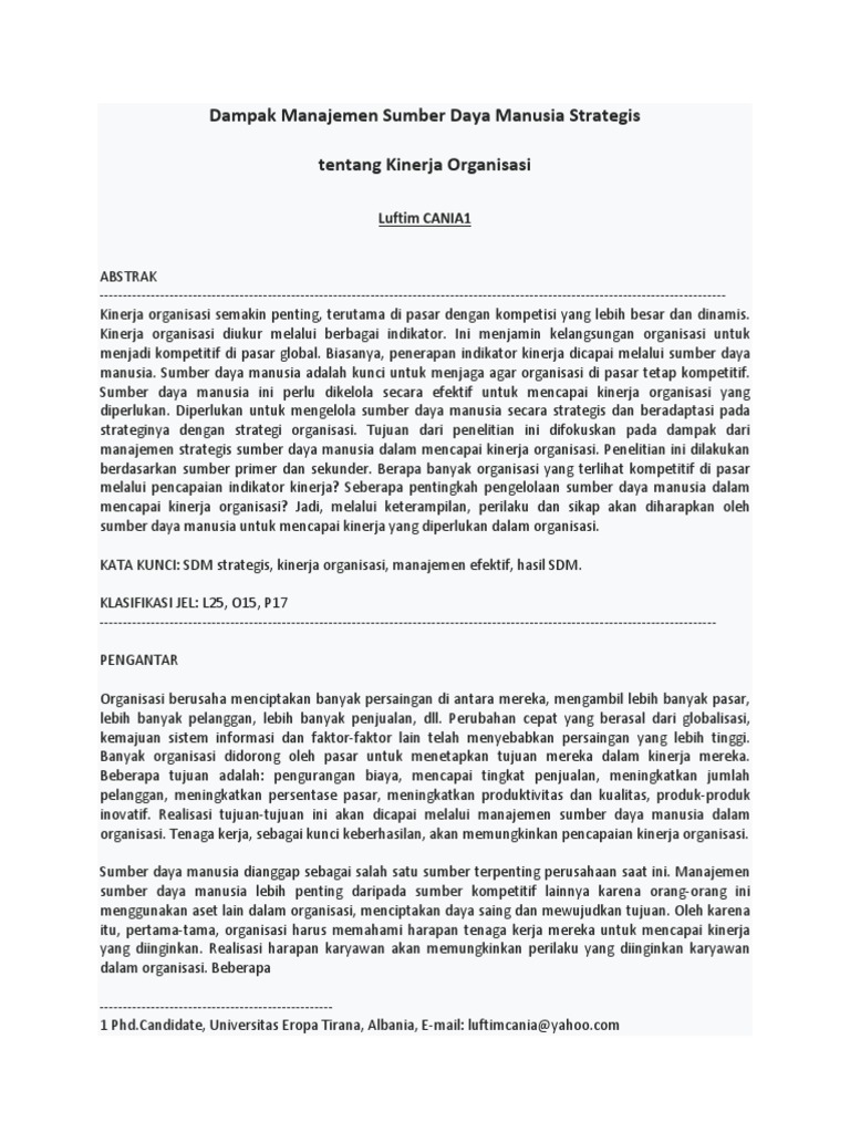 Tugas PPT MSDM The Impact | PDF