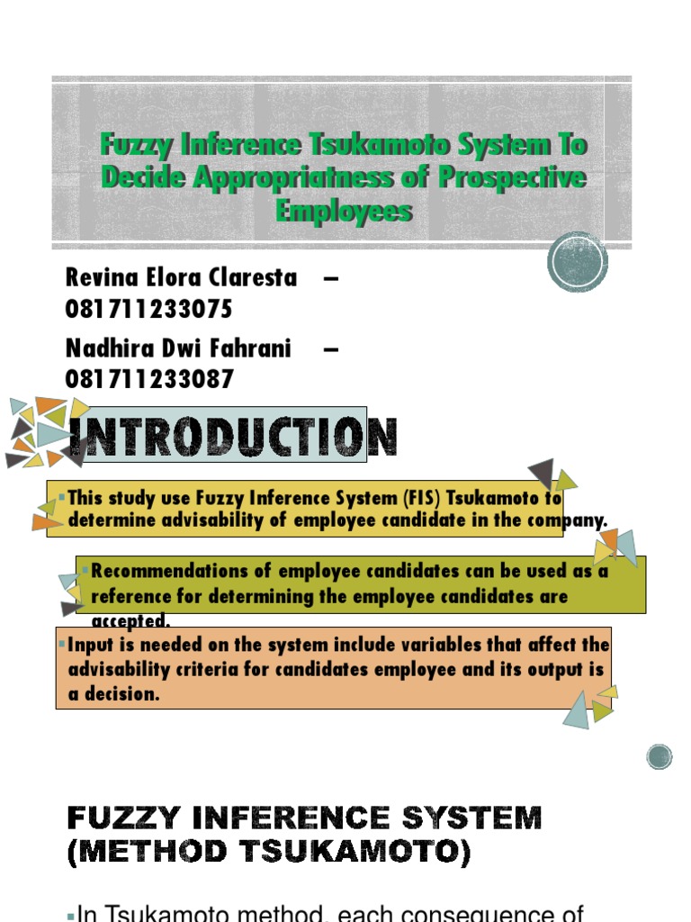 Fuzzy Inference Tsukamoto System | PDF