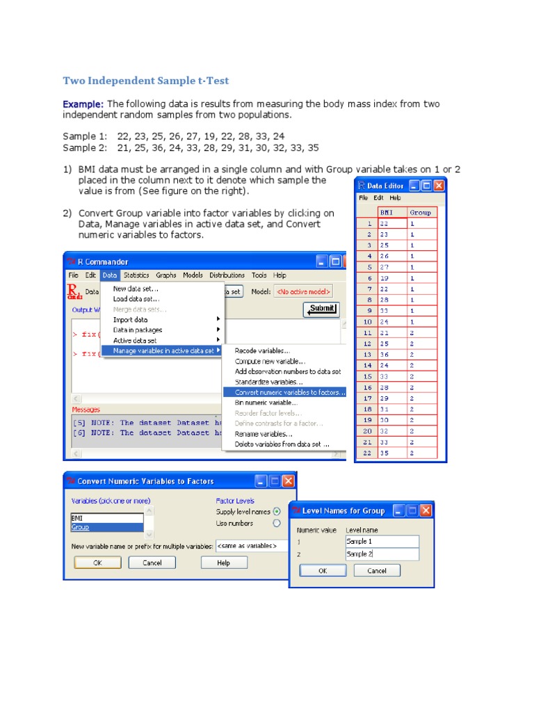 Two Independent Sample T-Test: Example | PDF