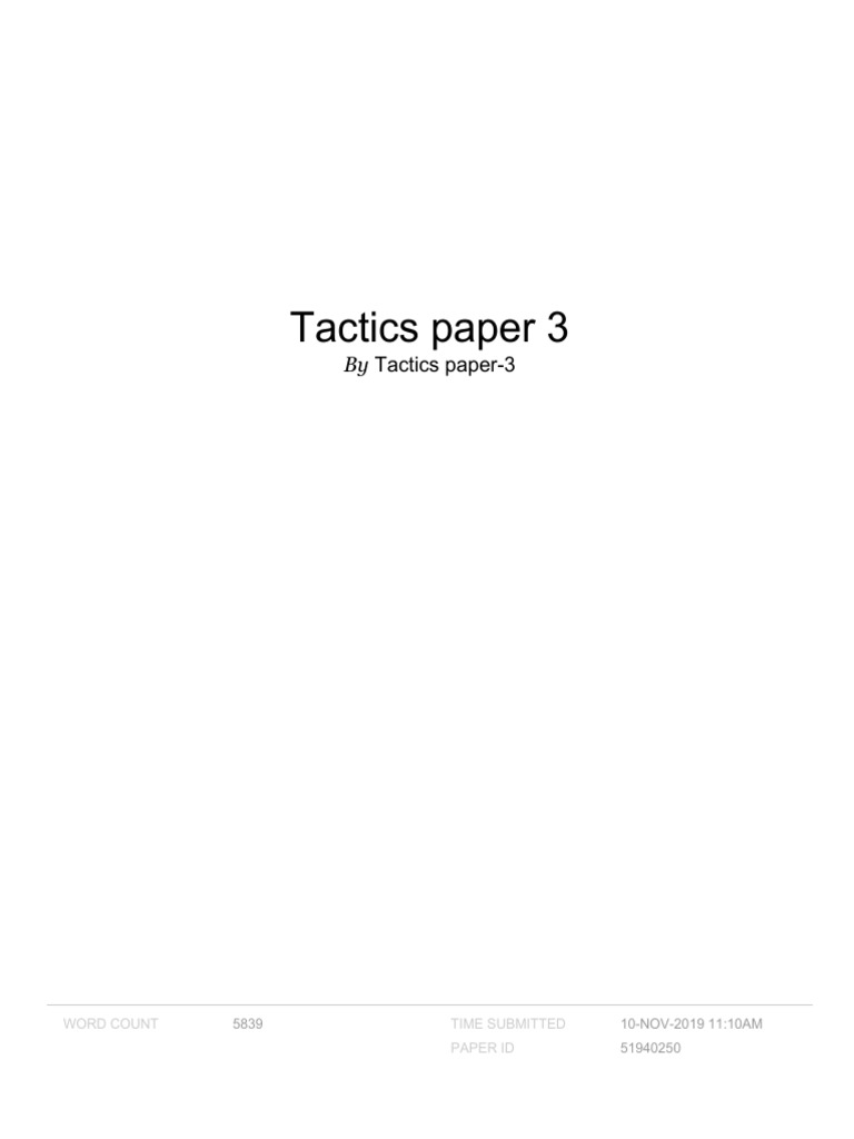 Tactics Paper 3 PDF | PDF | Computing