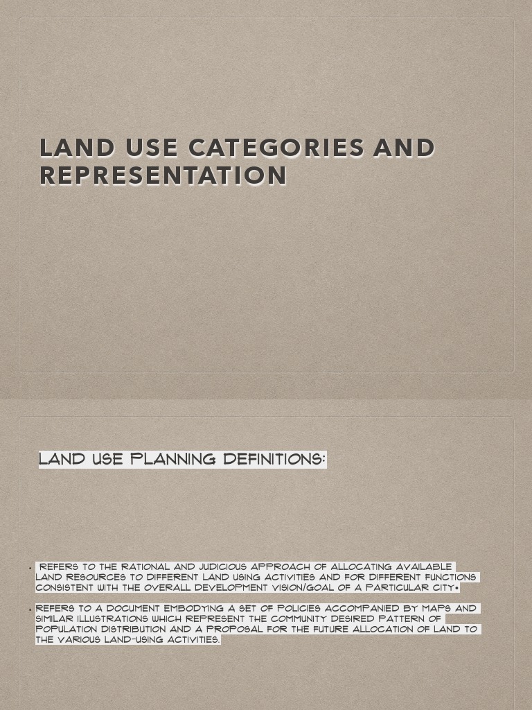 Land Use Categories and Representation | PDF | Map | Topography