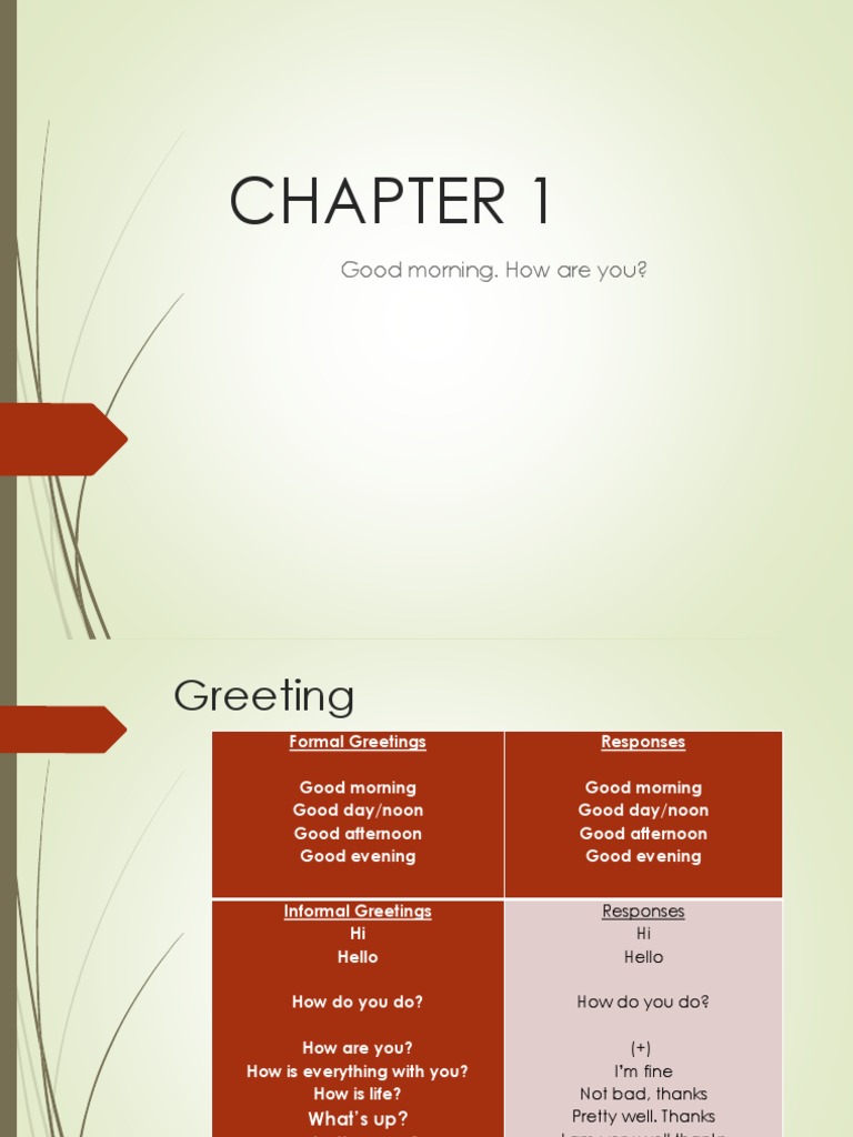 Greeting, Leave Taking, Gratitude and Apologize | PDF