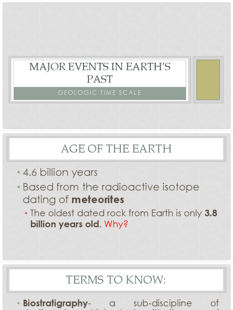 (6.1) Major Events in Earth's Past | PDF | Stratigraphy | Fossil