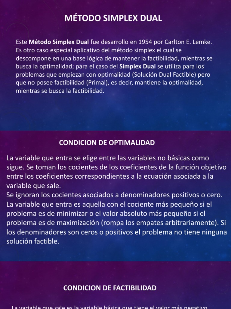 Metodo Dual Simplex | Descargar gratis PDF | Álgebra | Algoritmos
