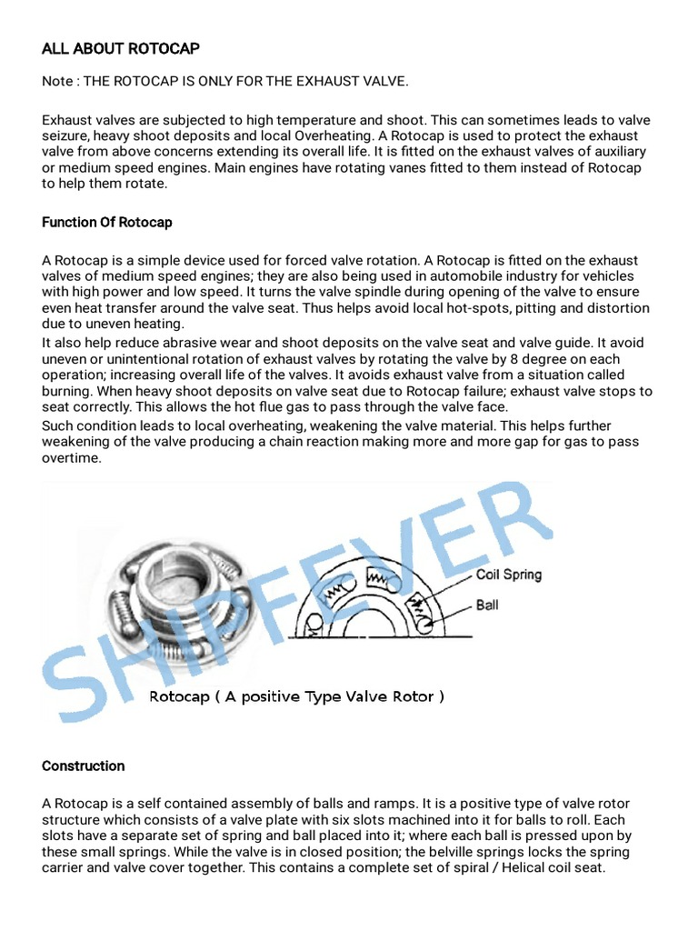 Rotocap protects exhaust valves | PDF | Valve | Engines