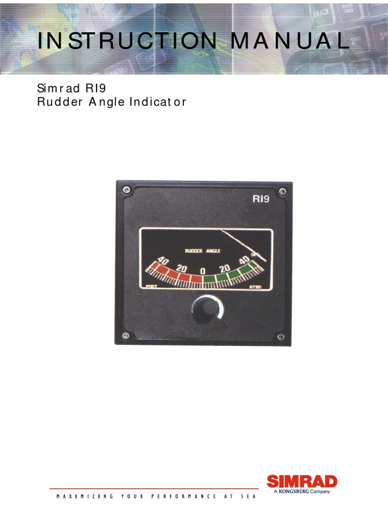 Instruction Manual: Simrad RI9 Rudder Angle Indicator | PDF | Mains ...