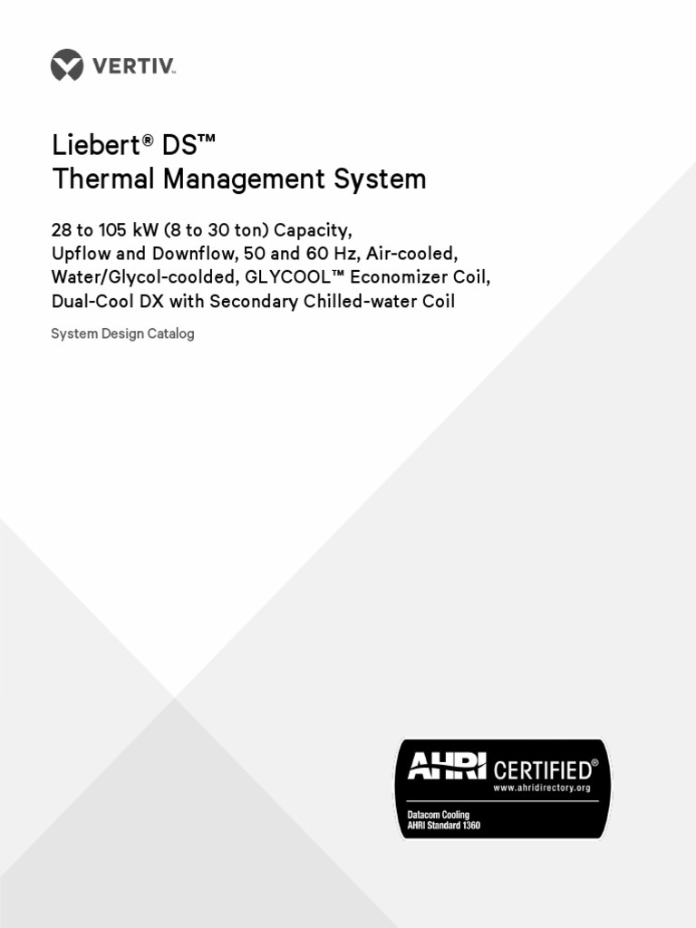 Liebert Ds 28 105kw 8 30 Tons System Design Manual | PDF | Chemical ...