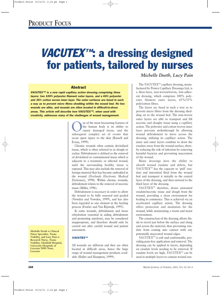 Vacutex - Designed For Patients | PDF | Wound | Health Sciences