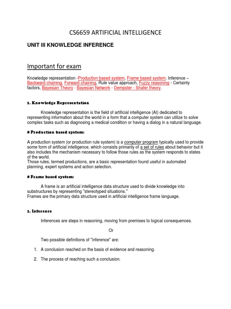 Knowledge Representation and Inference Techniques for Artificial Intelligence Systems | PDF ...