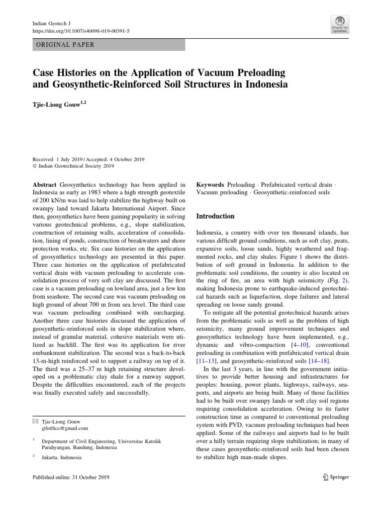 Vacuum Preloading & Geosynthetics in Indonesia | PDF | Geotechnical ...