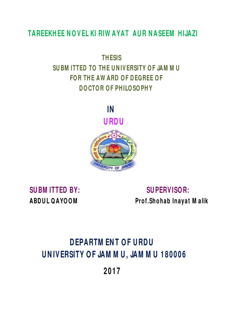 Thesis Front Page | PDF