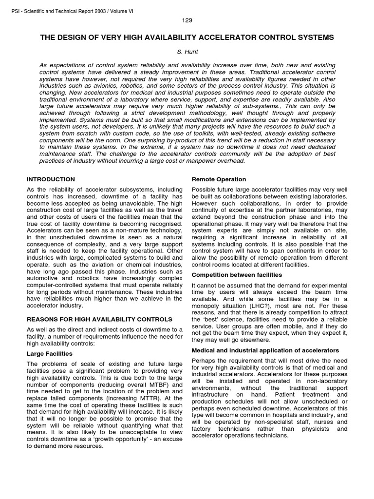 Design of Accelerator Control System | PDF | Reliability Engineering | System