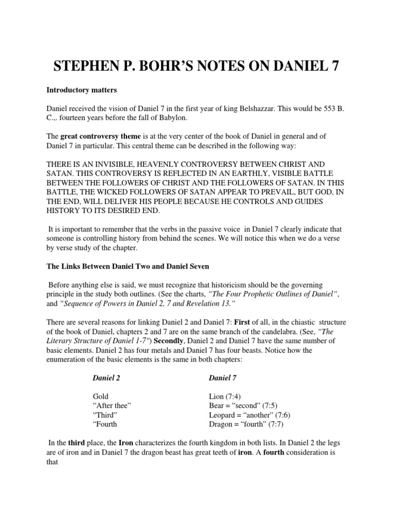 Daniel 7 Bohr | PDF | Pope | Book Of Daniel