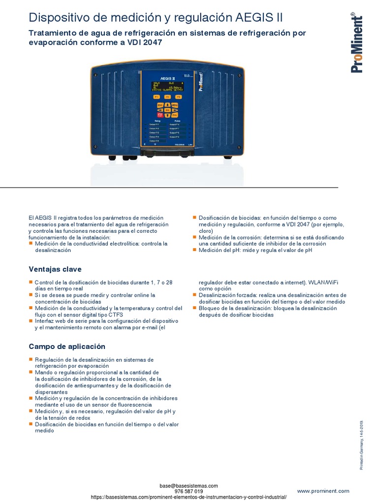 AEGIS II: Control y Medición de Agua | PDF | Desalinización | Sensor