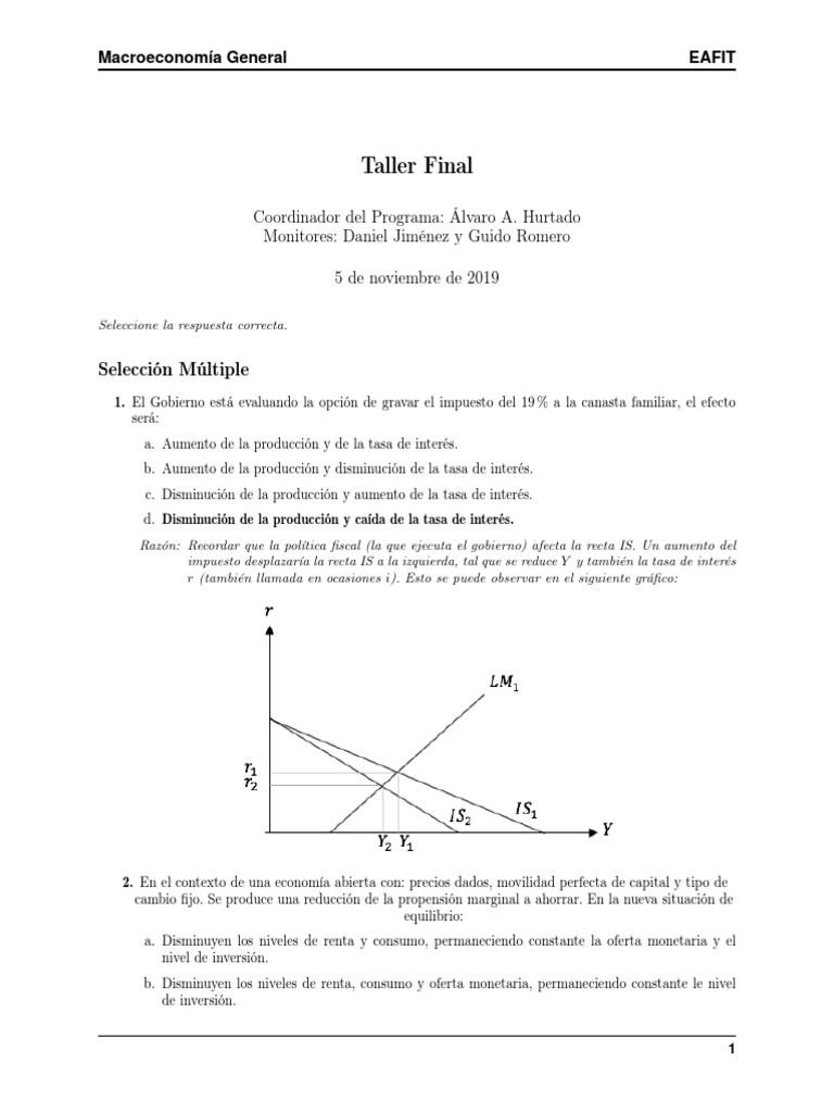 Taller Final Macro Gral | PDF | Macroeconómica | Deuda gubernamental